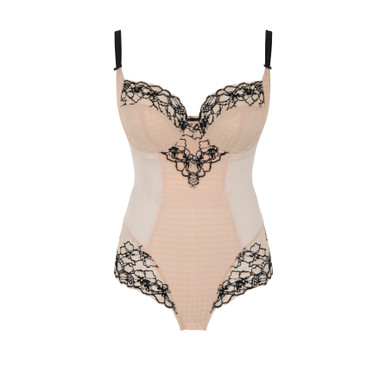 Panache Envy Full Cup Bodysuit - Sand/Black** - Innerware